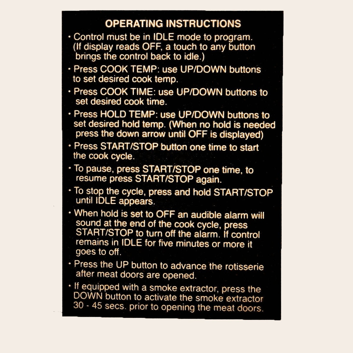 415038 SPX-300 Old Style Instructions Sticker | Parts – Southern Pride ...